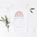 EDITABLE Boho Rainbow Thank You Card Printable, Girl Baby Shower Flat ...