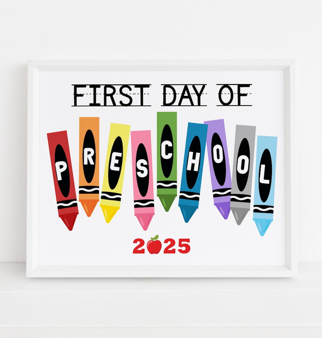 First Day of Preschool Sign Printable, Kids Back to School Photo Prop ...