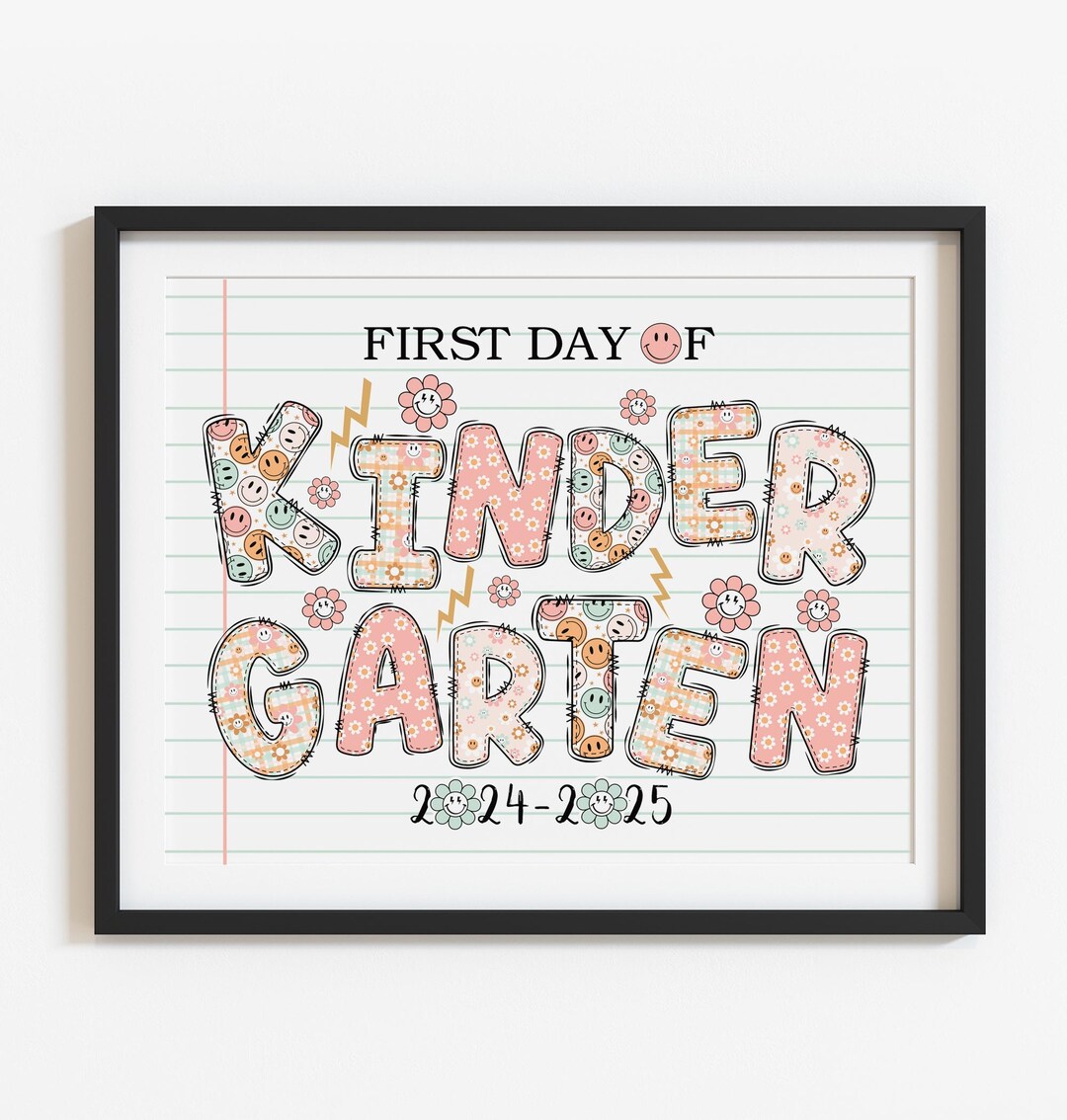 First Day of Kindergarten Sign Printable, Girl Back to School Photo ...