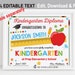 EDITABLE Kindergarten Graduation Diploma Printable, Personalized Girl ...