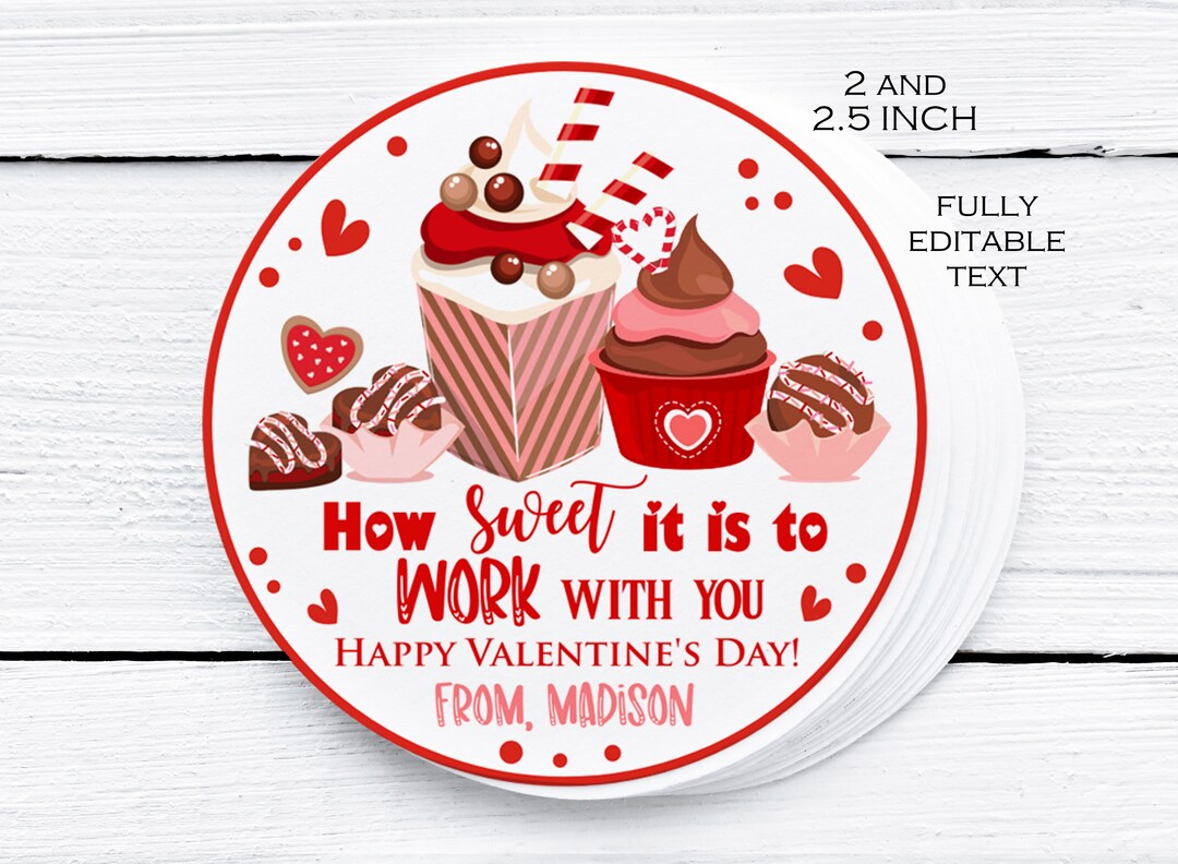 EDITABLE Coworker Valentine's Day Gift Tag Printable, Staff ...