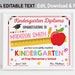 EDITABLE Kindergarten Graduation Diploma Printable, Personalized Girl ...