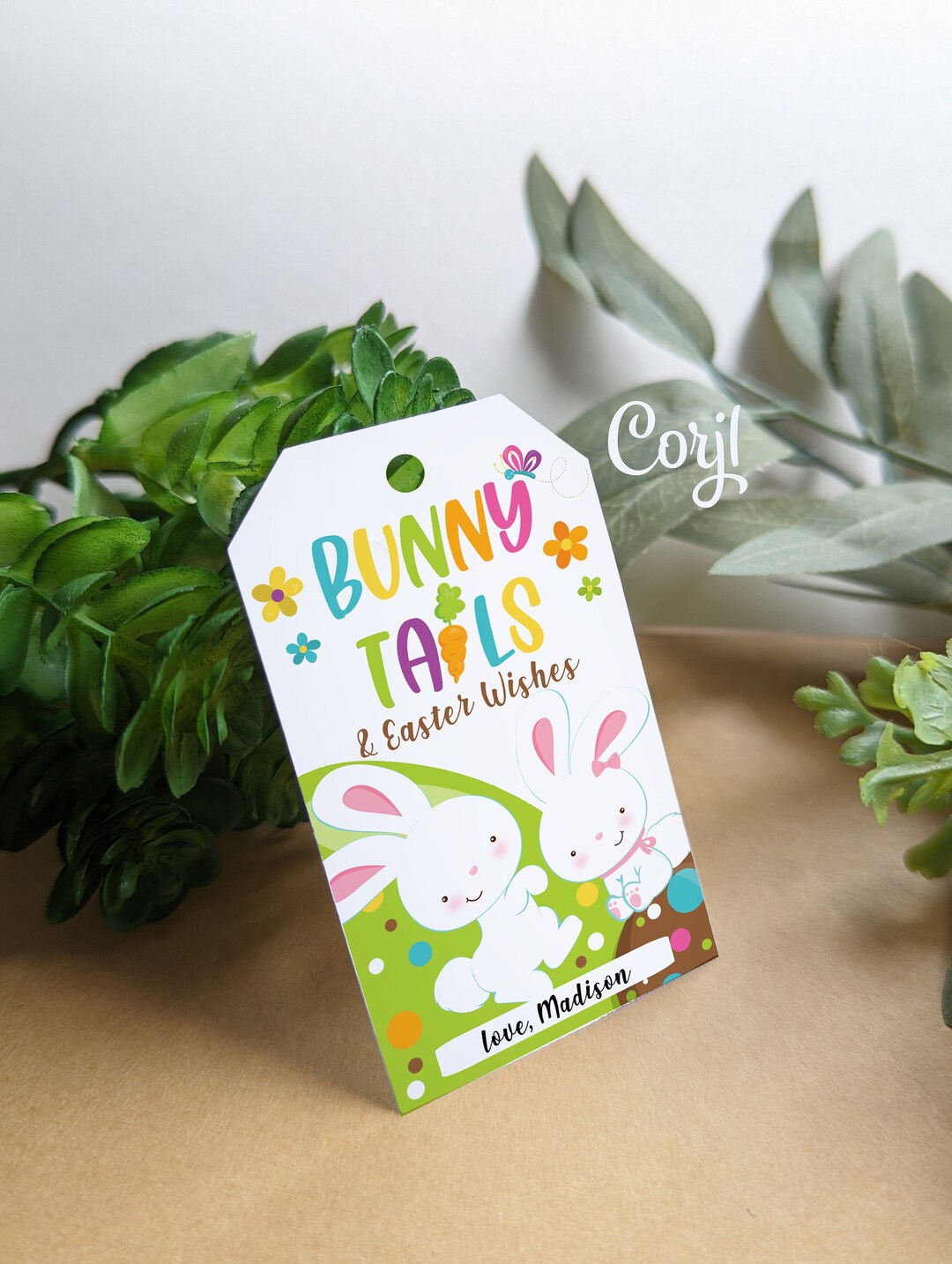 Easter Bunny Tails Gift Tags Printable, Easter Basket Party Favors ...