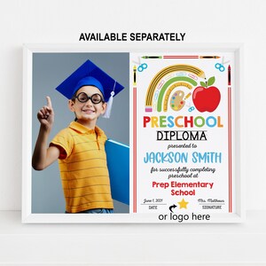 EDITABLE Preschool Diploma With Photo, Girl Personalized Kindergarten ...