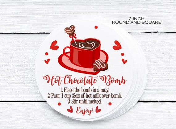 Hot Chocolate Bomb Tags Printable Hot Cocoa Bomb Tag | Etsy