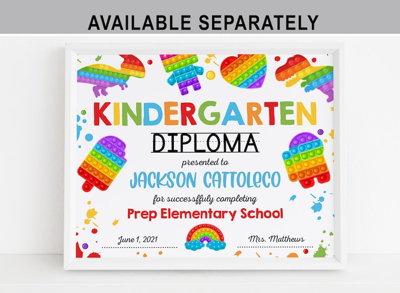 EDITABLE Girl Kindergarten Diploma Printable Personalized Preschool ...