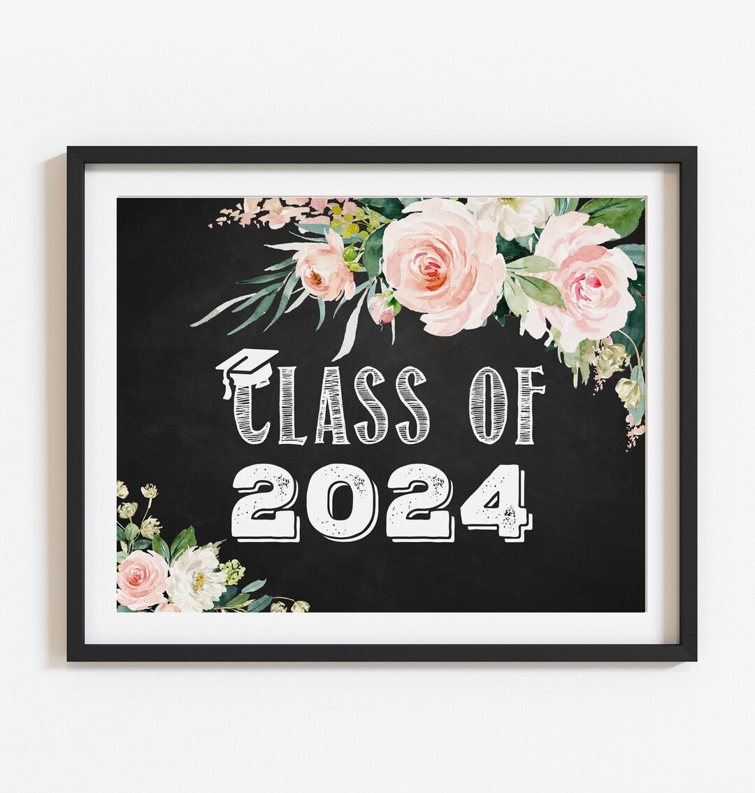 Floral Last Day of School Sign Printable, Girl High School Graduation ...