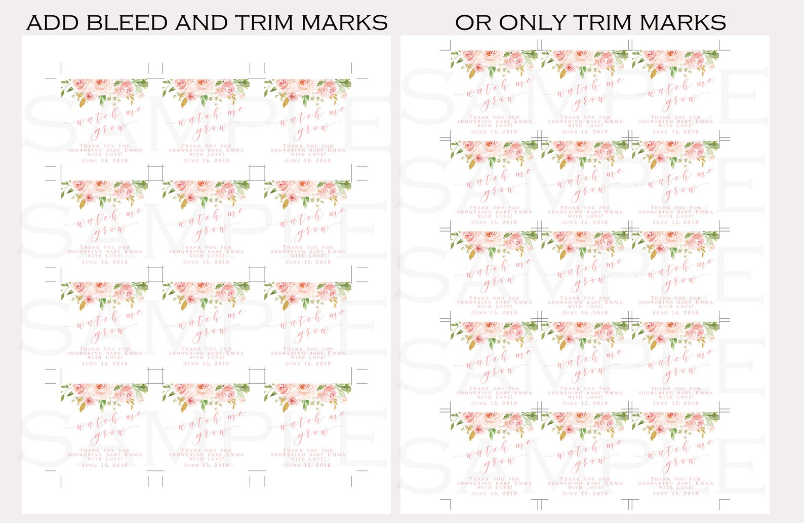 Watch Me Grow Tags Printable Succulent Favor Tag Floral - Etsy