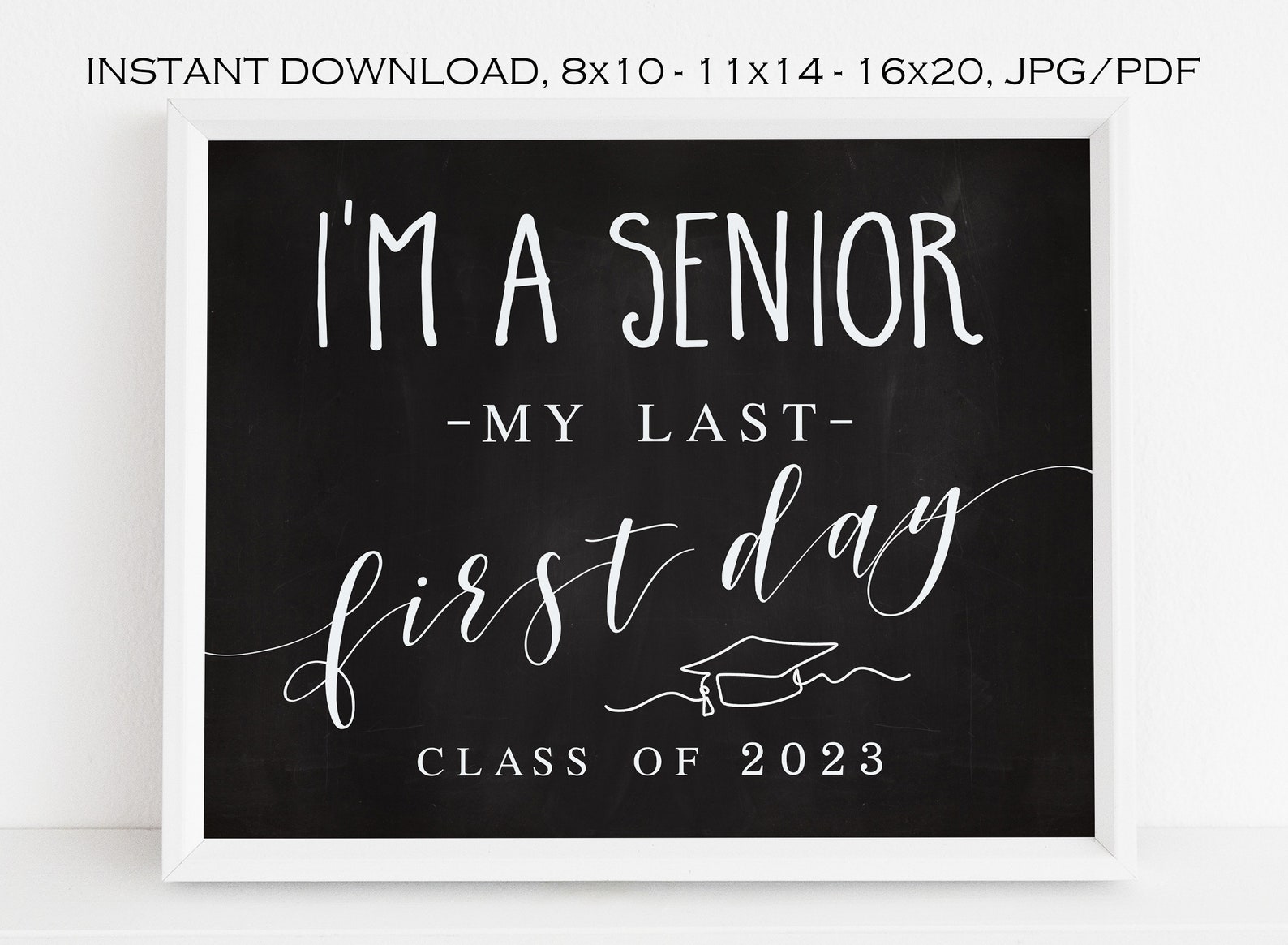 First Day of Senior Year Sign Printable Back to School - Etsy UK