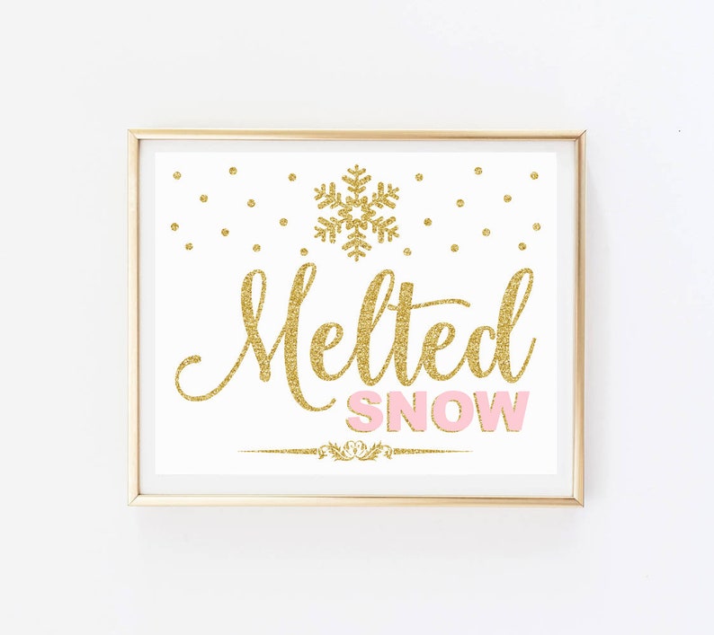 Melted snow sign printable winter onederland decorations | Etsy