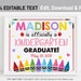 EDITABLE Kindergarten Graduation Diploma, Personalized Girl Last Day of ...