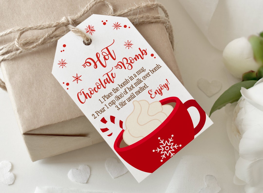 Christmas Hot Chocolate Bomb Tags Printable, Hot Cocoa Bomb ...