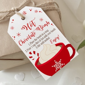 Christmas Hot Chocolate Bomb Tags Printable, Hot Cocoa Bomb ...