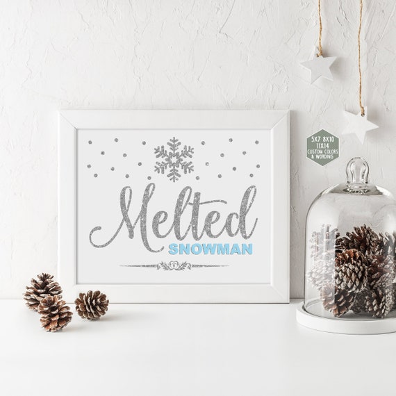 Melted Snowman Sign Printable Winter Onederland Decorations | Etsy