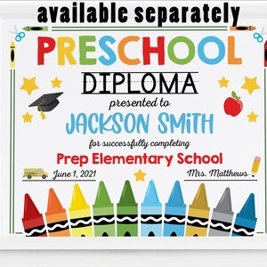 EDITABLE Preschool Diploma Printable Girl Personalized - Etsy