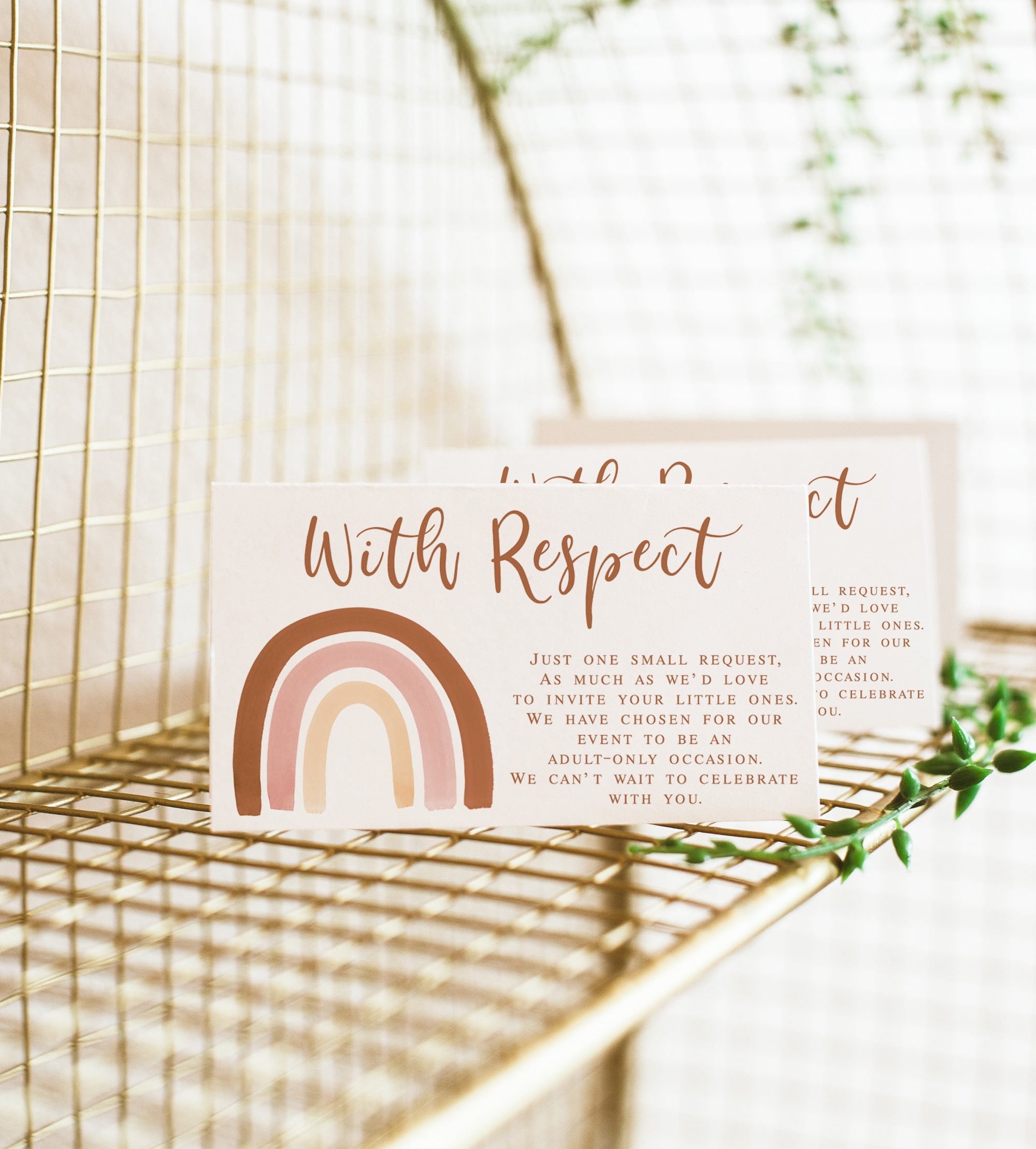 Boho Rainbow Adults Only Invitation Insert Card No Kids or - Etsy