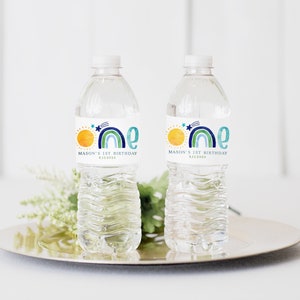 Editable Boho Blue Green Rainbow First Birthday High Chair Banner ...