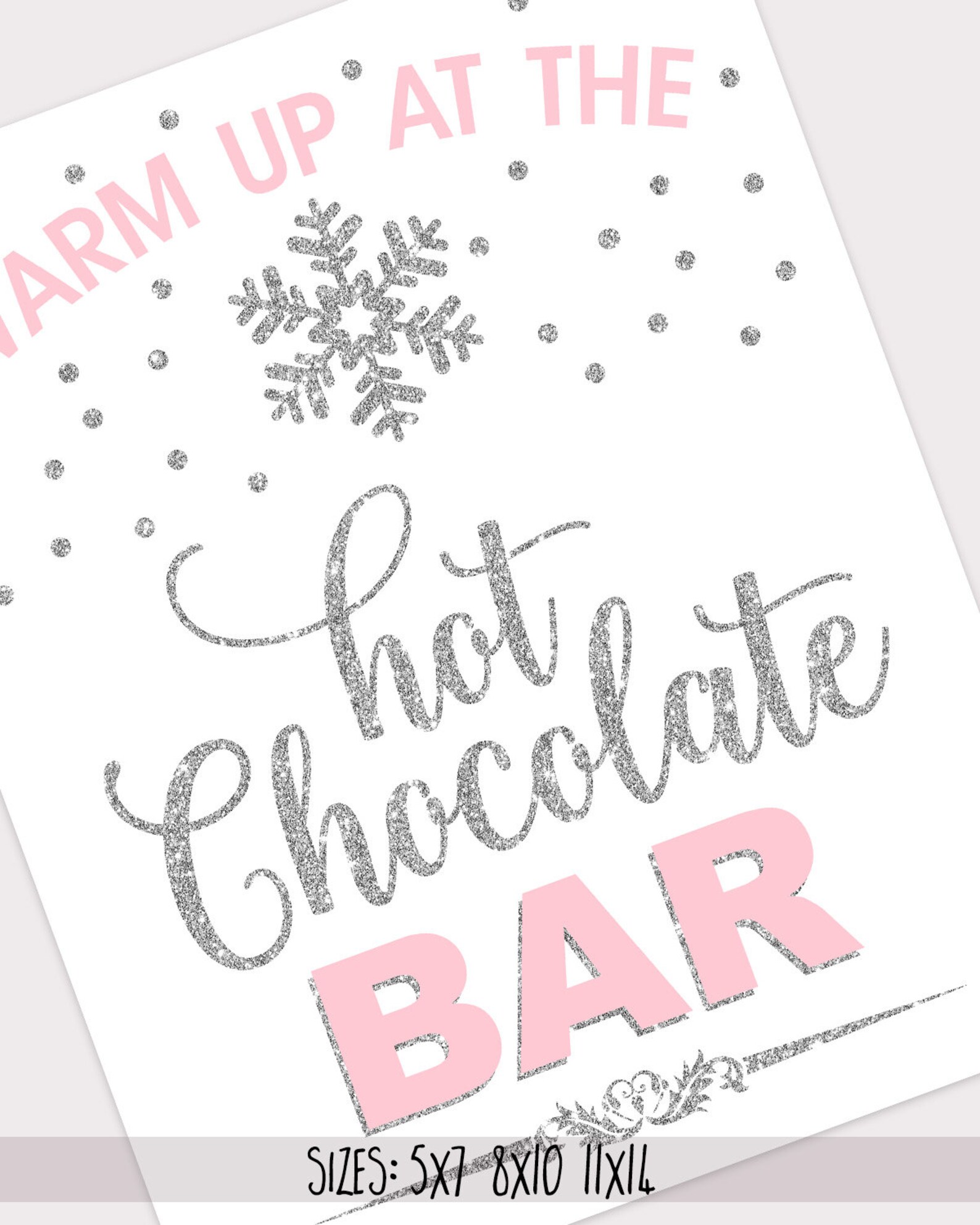 Hot Chocolate Bar Sign Printable Winter Onederland - Etsy