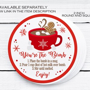 Christmas Hot Chocolate Bomb Tags Printable, Hot Cocoa Bomb ...