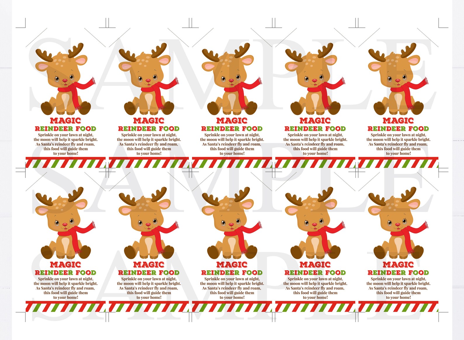 Magic Reindeer Food Tags Printable Party Favors Kids - Etsy