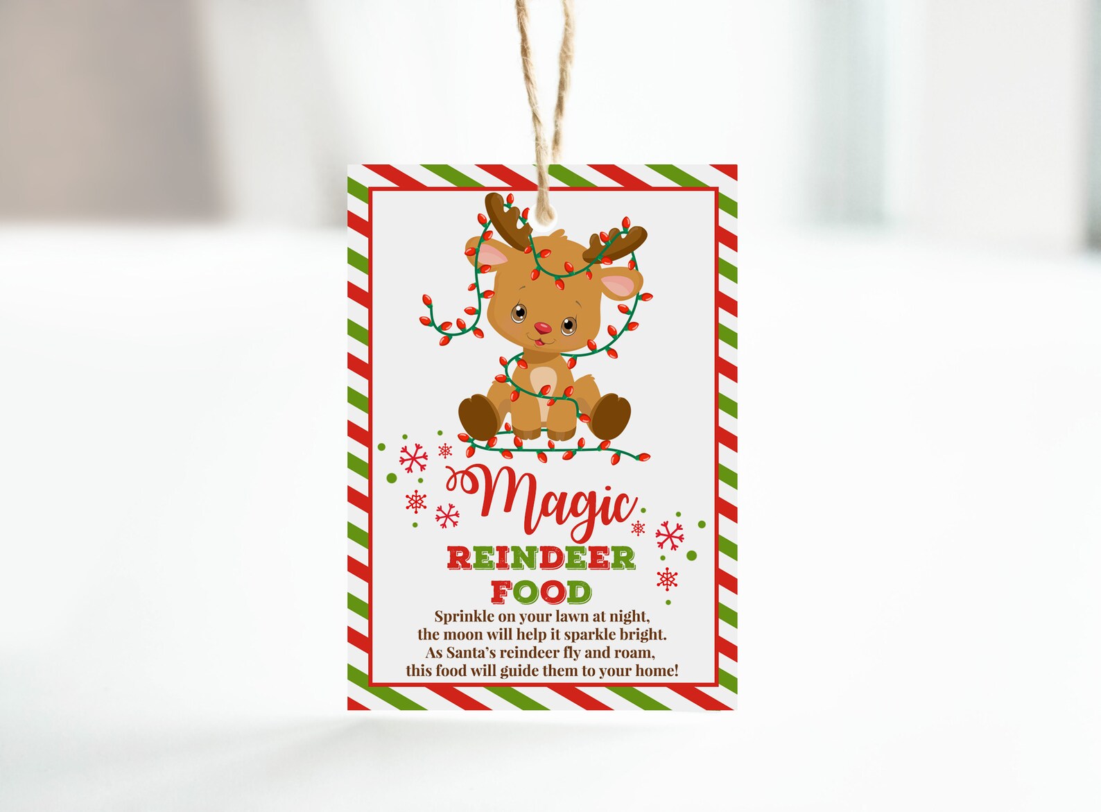 Magic Reindeer Food Tags Printable Kids Christmas Tag DIY - Etsy