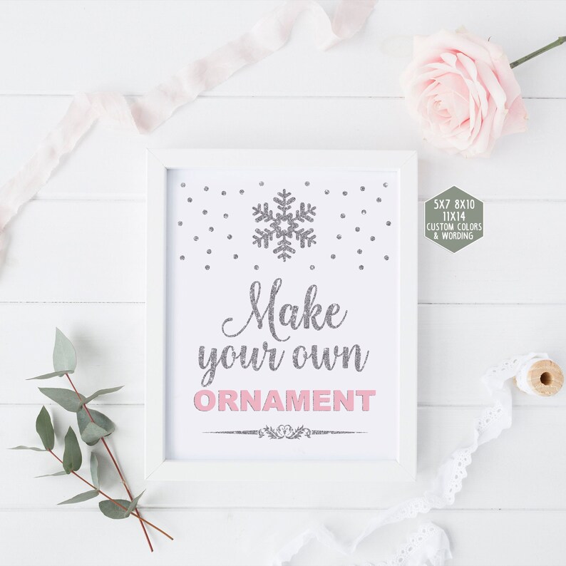 Make Your Own Ornament Sign Printable, Winter Onederland Decorations ...