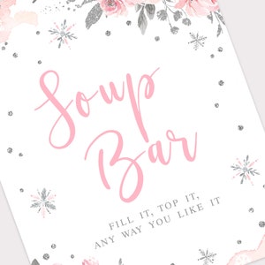 Soup Bar Sign Printable, Winter Onederland Table Decoration, Wonderland ...