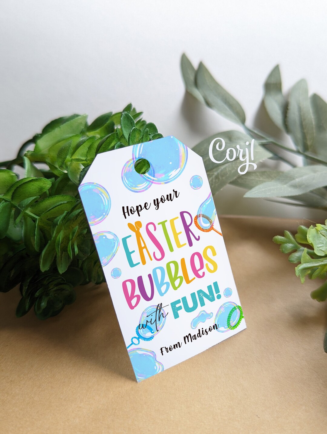 Editable Easter Bubbles Tags Printable, Treat Tag School Easter Party ...