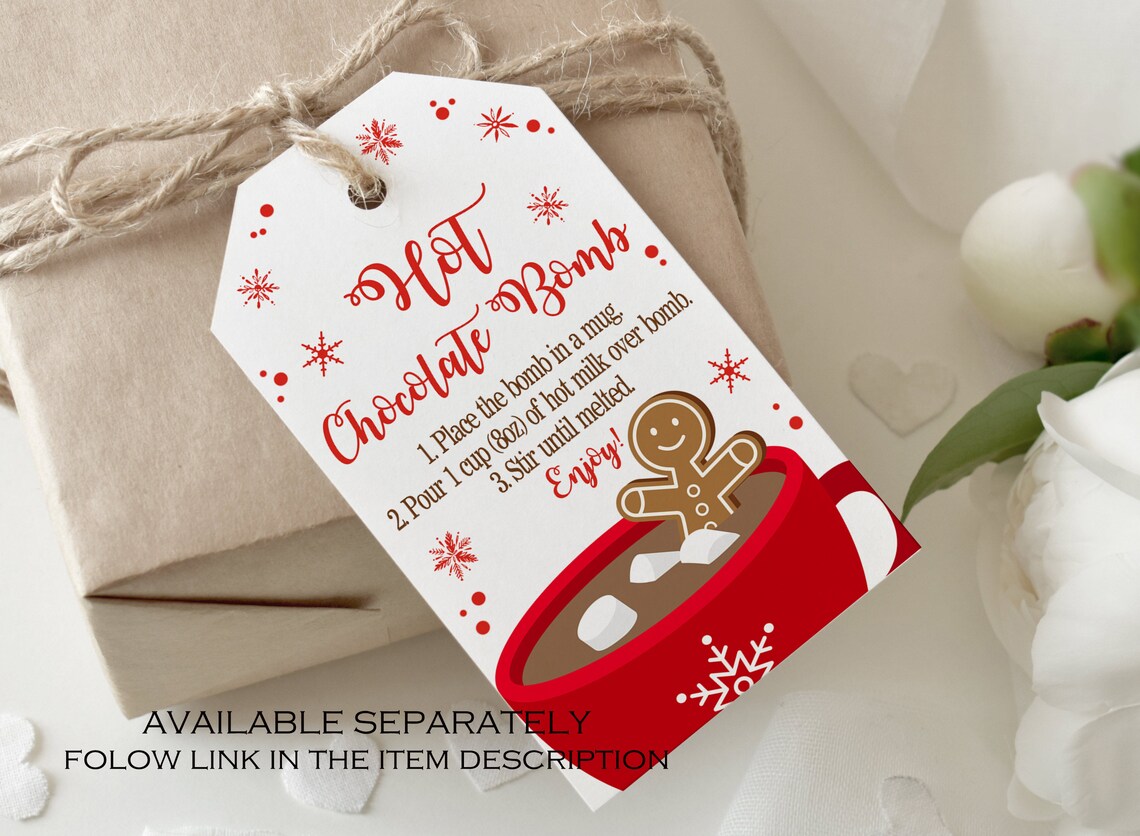 Hot Chocolate Bomb Tags Printable, Hot Cocoa Bomb Instructions ...