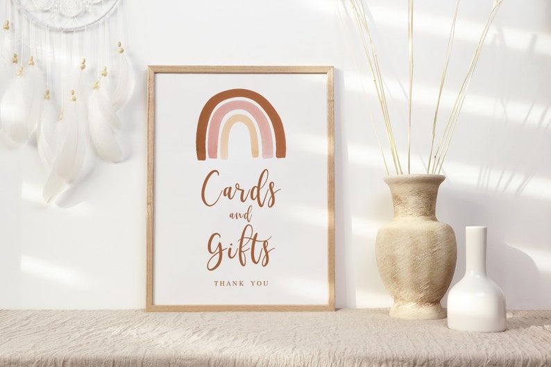 EDITABLE Boho rainbow thank you tag printable bohemian baby | Etsy