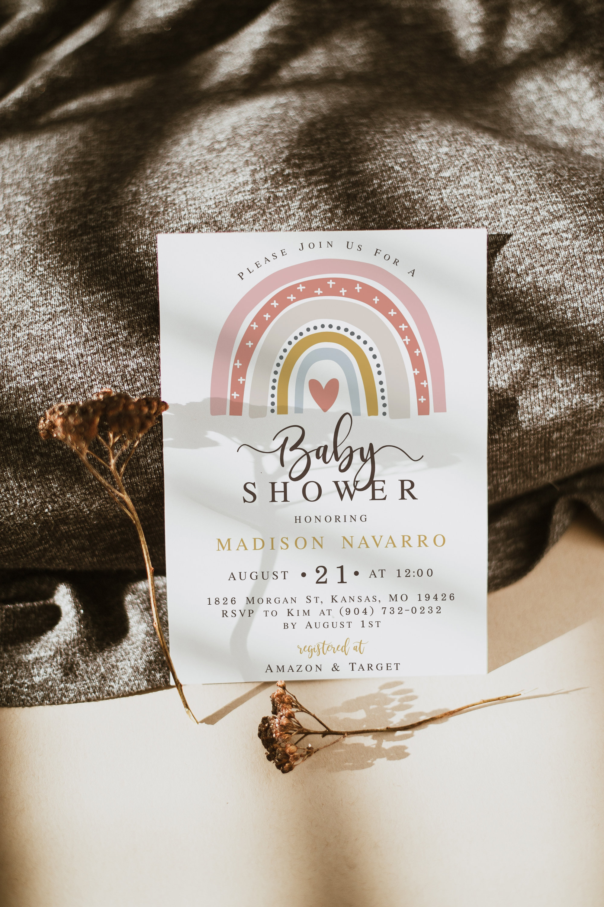 Boho Rainbow Baby Shower Signs Bundle, Bohemian Signage Kit, Editable ...