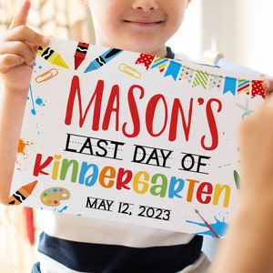 Editable Any Grade Last Day of School Sign Printable, Boy End of School ...