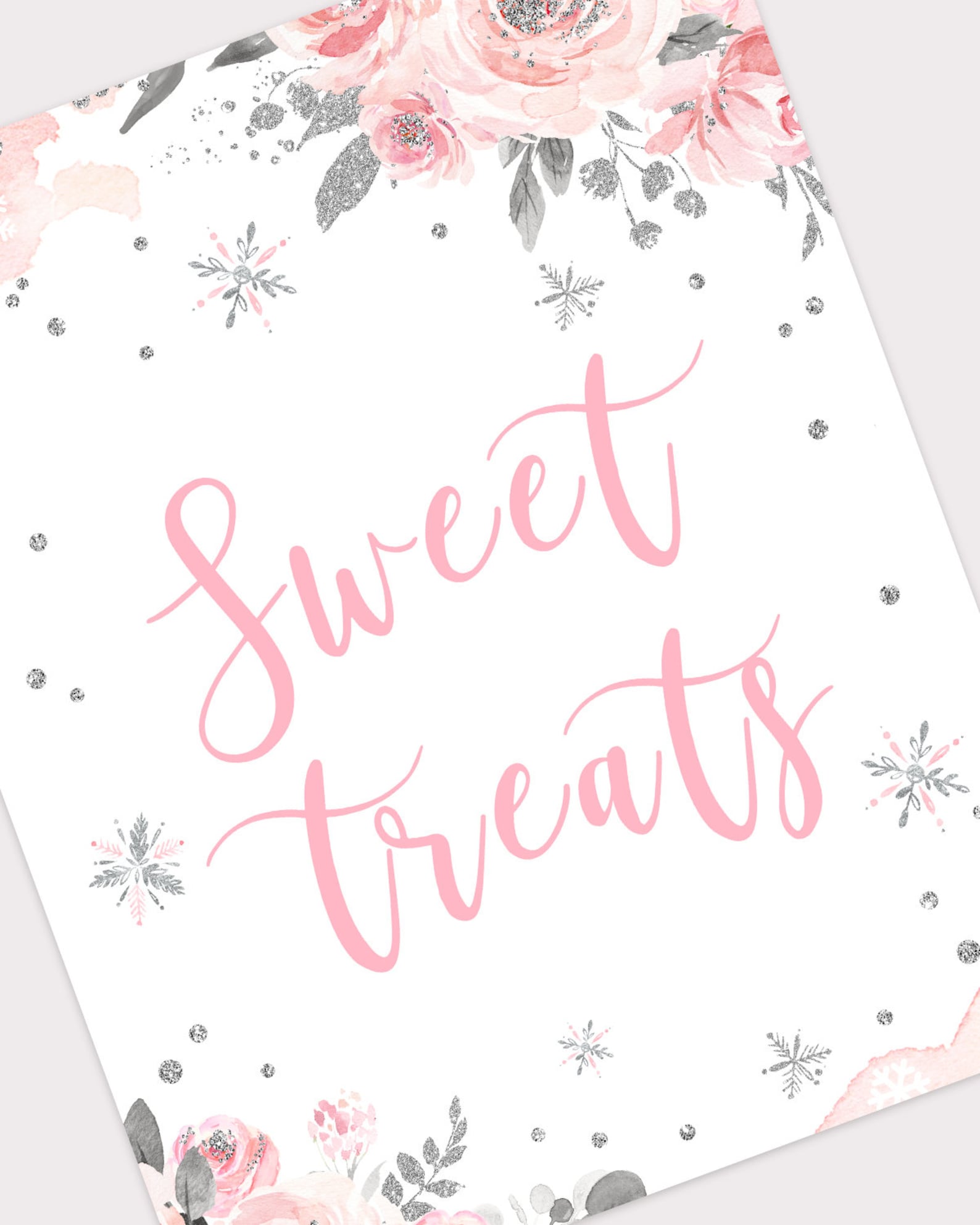 Sweet Treats Sign Printable Winter Onederland Table | Etsy