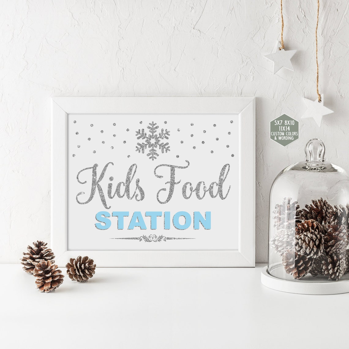 Kids Food Station Sign Printable Winter Onederland | Etsy