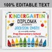ANY GRADE EDITABLE Kindergarten Diploma Printable | Etsy