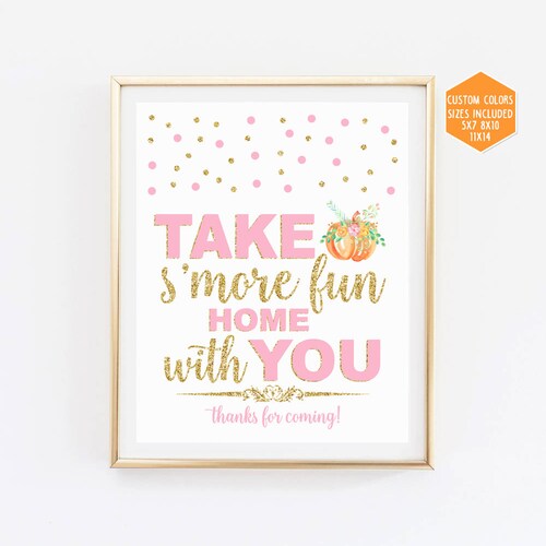 Decorate Your Pumpkin Sign Printable Fall Pink and Gold | Etsy