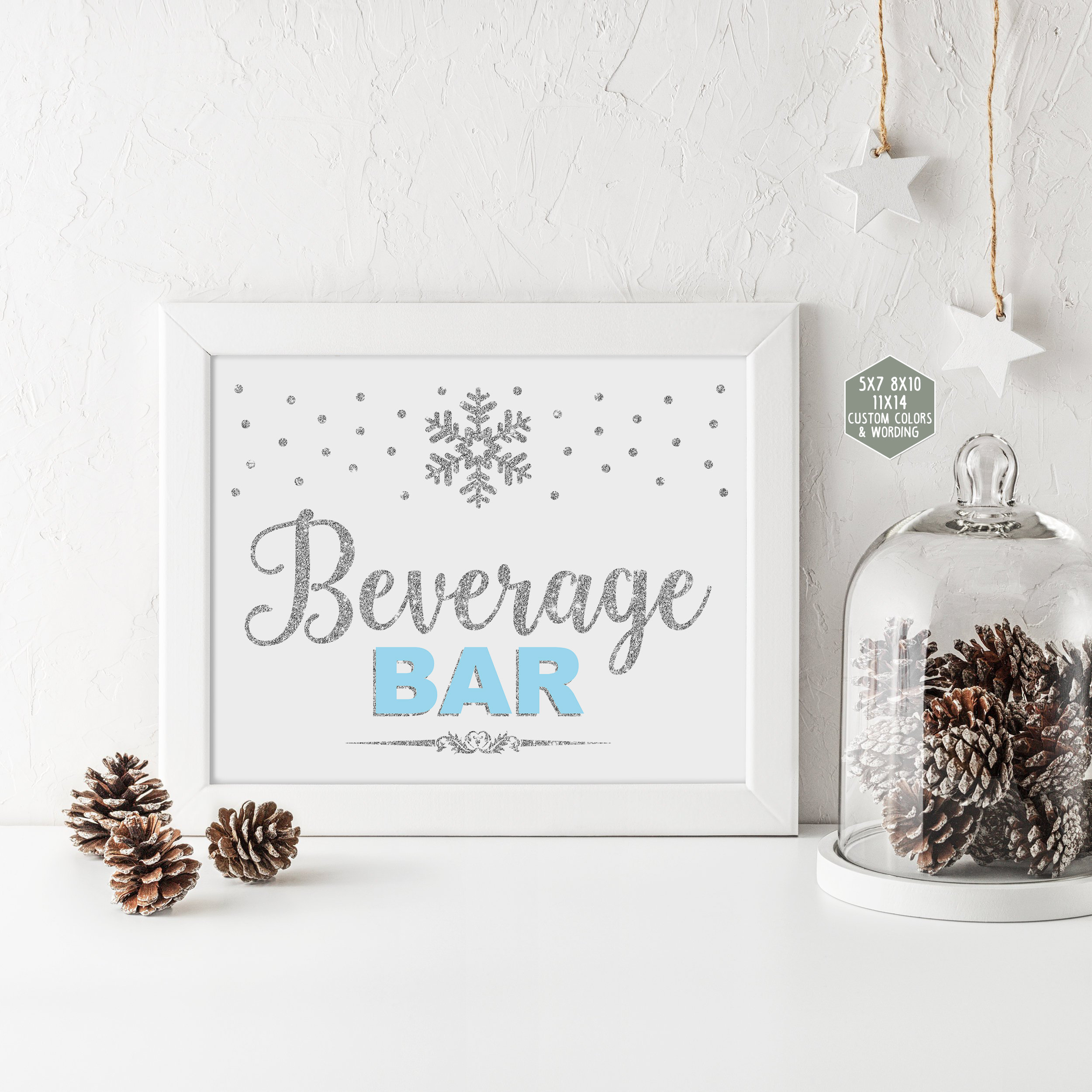 Beverage Bar Sign Printable Winter Onederland Decorations | Etsy