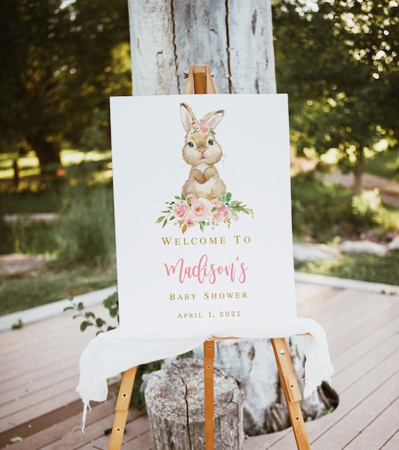 EDITABLE Bunny Welcome Sign Printable Some Bunny is One | Etsy