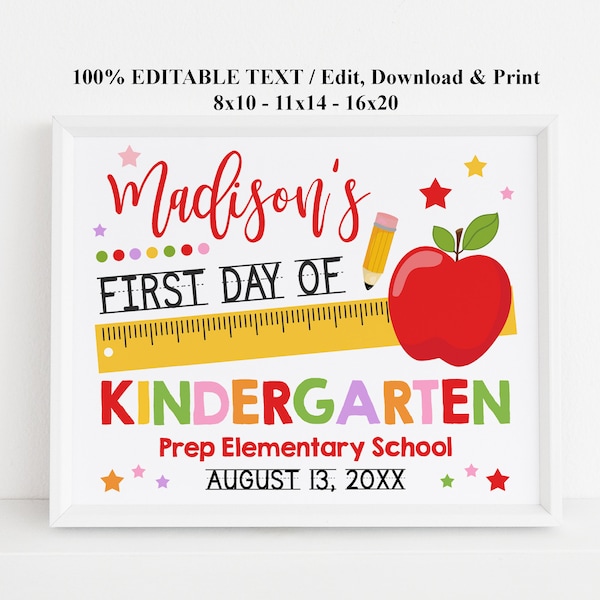 First Day of Pre K - Etsy