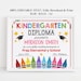 EDITABLE Kindergarten Diploma Printable, Personalized Girl Preschool ...