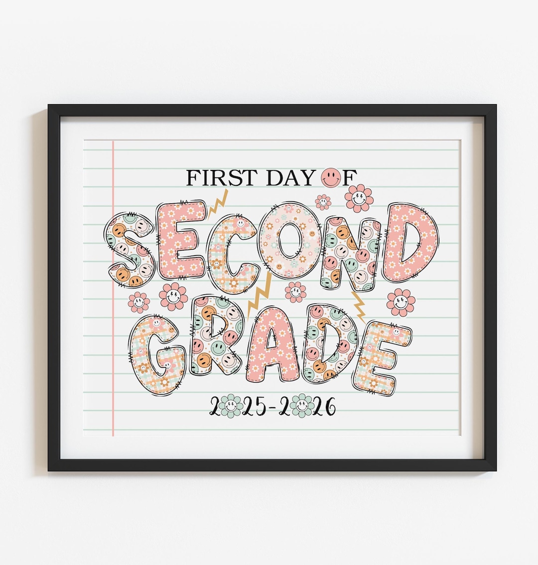 First Day of 2nd Grade Sign Printable, Girl Back to School Photo Prop ...