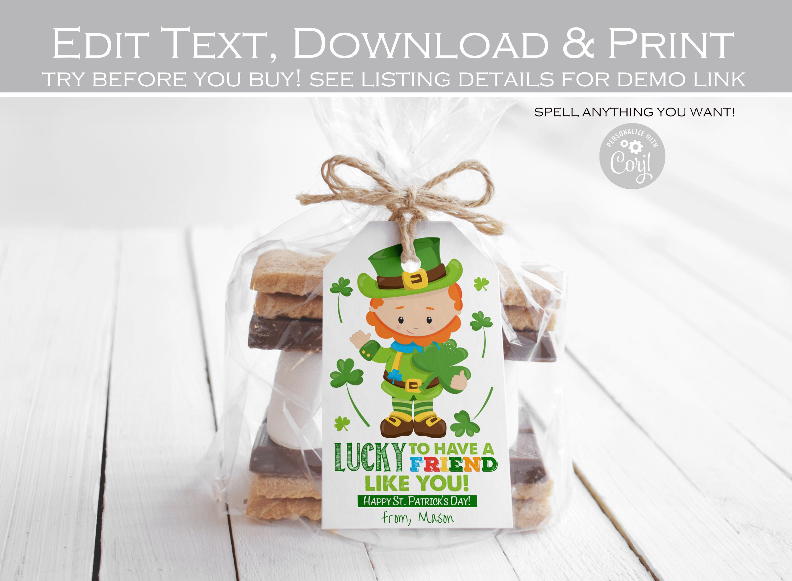 Editable You're the Pot of Gold at the End of My Rainbow, St. Patrick's ...
