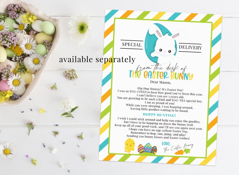 EDITABLE Letter From the Easter Bunny Printable Personalized - Etsy