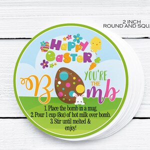 Easter Hot Cocoa Bomb Tags Printable, Hot Chocolate Bomb Instructions ...