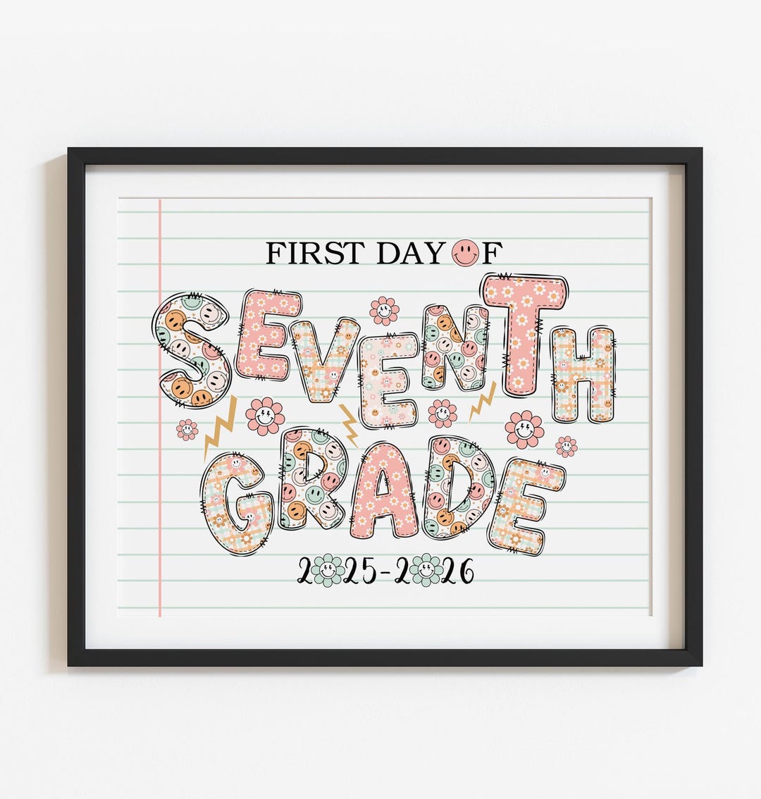 First Day of 7th Grade Sign Printable, Girl Back to School Photo Prop ...