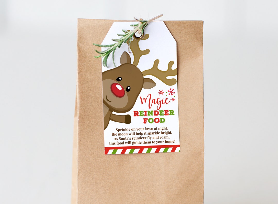 Magic Reindeer Food Tags Printable, Party Favors, Kids Christmas Hang ...