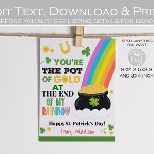 EDITABLE You're the Pot of Gold at the End of My Rainbow | Etsy