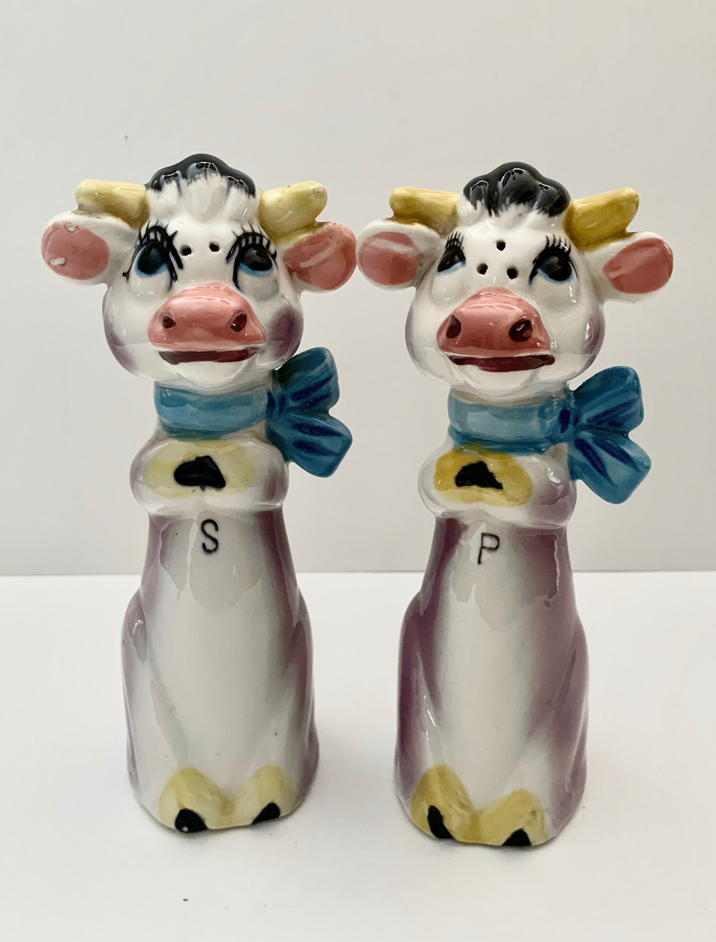 Lefton Tall Purple Cows Salt & Pepper Shakers Japan | Etsy