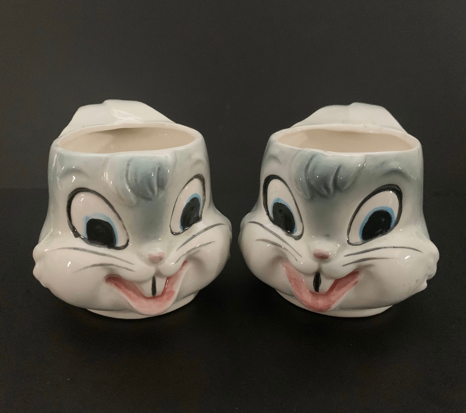 2 Ceramic Vintage 3d Bugs Bunny Mugs Rabbit Japan Warner Bros Etsy