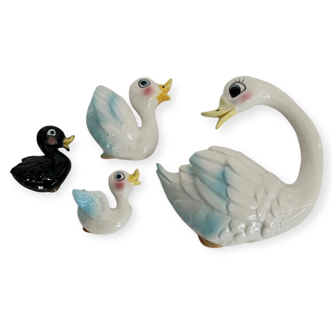 Rare Enesco Swans & Ugly Duckling Wall Plaques Japan Kitschy in ...